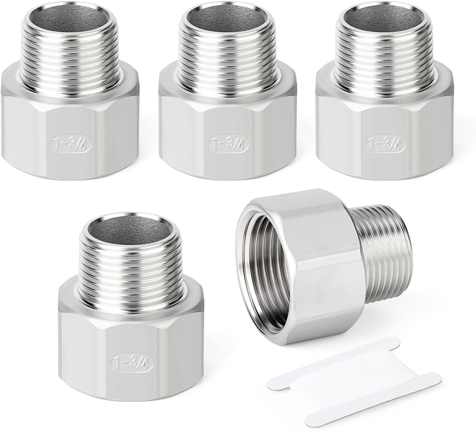 TAISHER 5PCS 304 Stainless Steel Pipe Fitting, Reducer Adapter, 3/4" NPT Male x 1" NPT Female ...