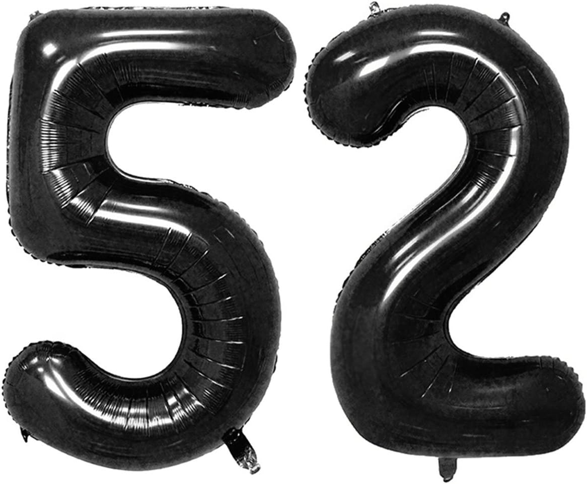 Amazon.com: 40inch Black Foil 52 Helium Jumbo Digital Number Balloons ...