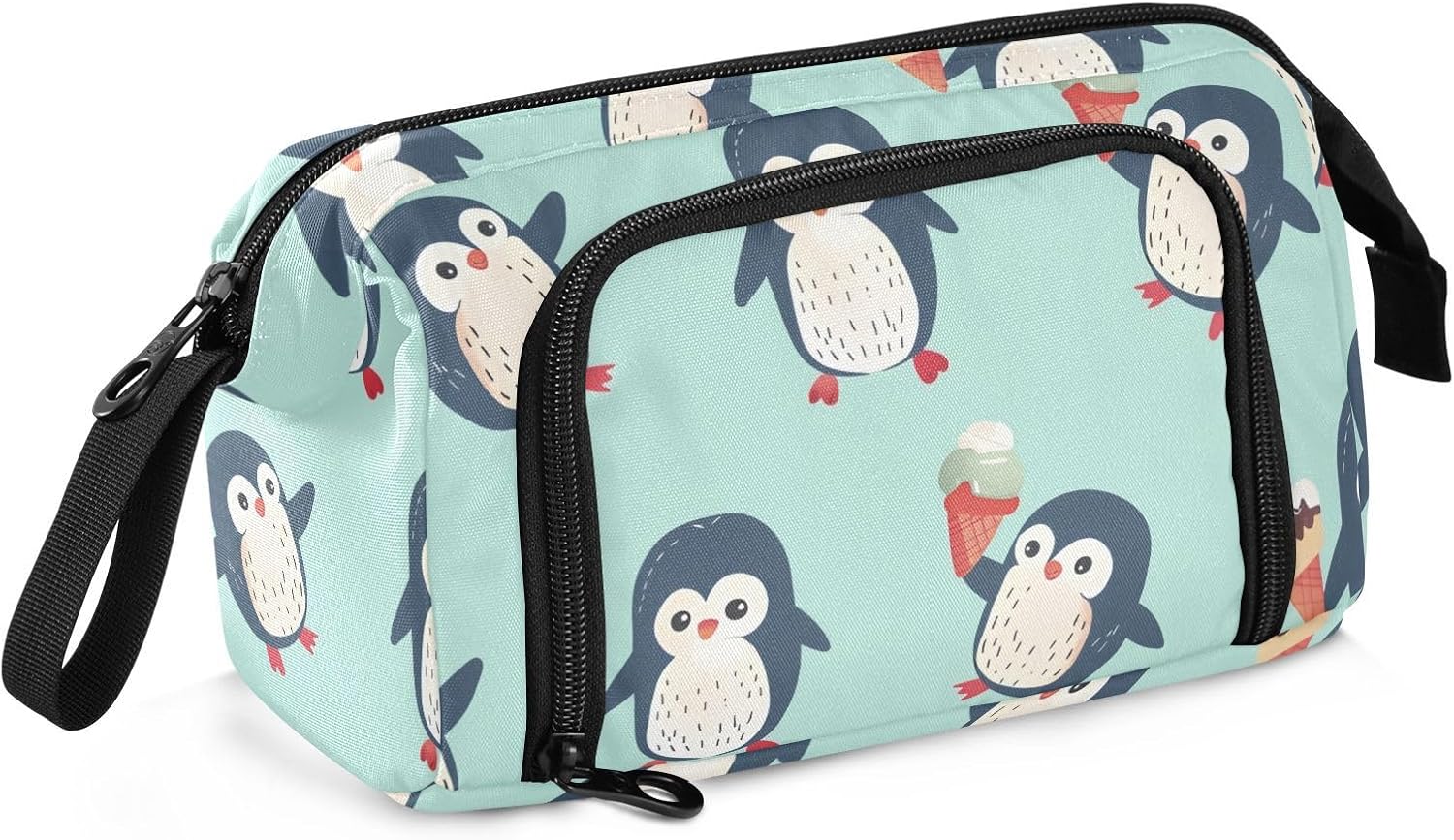 Amazon.com: Cute Penguins Ice Cream Pencil Case Large Capacity Pencil ...