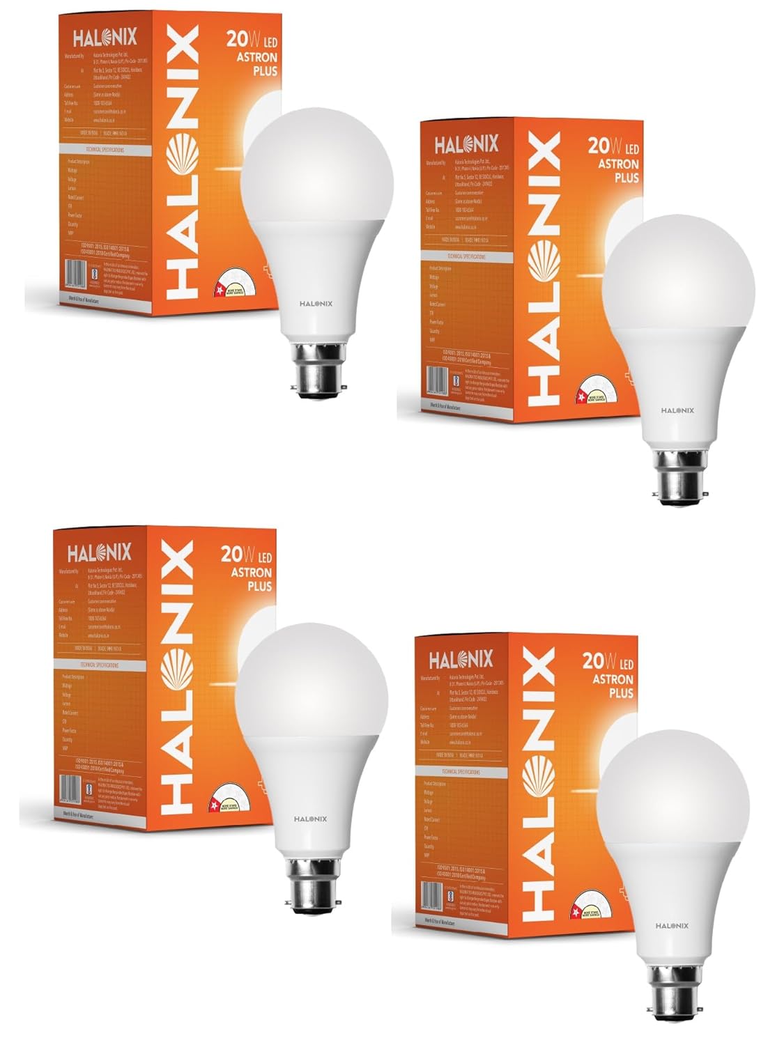 Buy Halonix 20W B22D Emergency Inverter LED Bulb| Cool Day Light (6500K ...