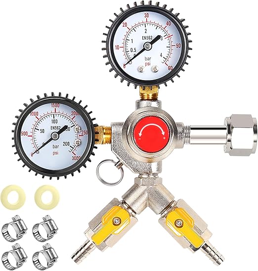 Amazon.com: Y-Shaped Co2 Regulator for Kegerator - CGA320 Co2 Pressure ...