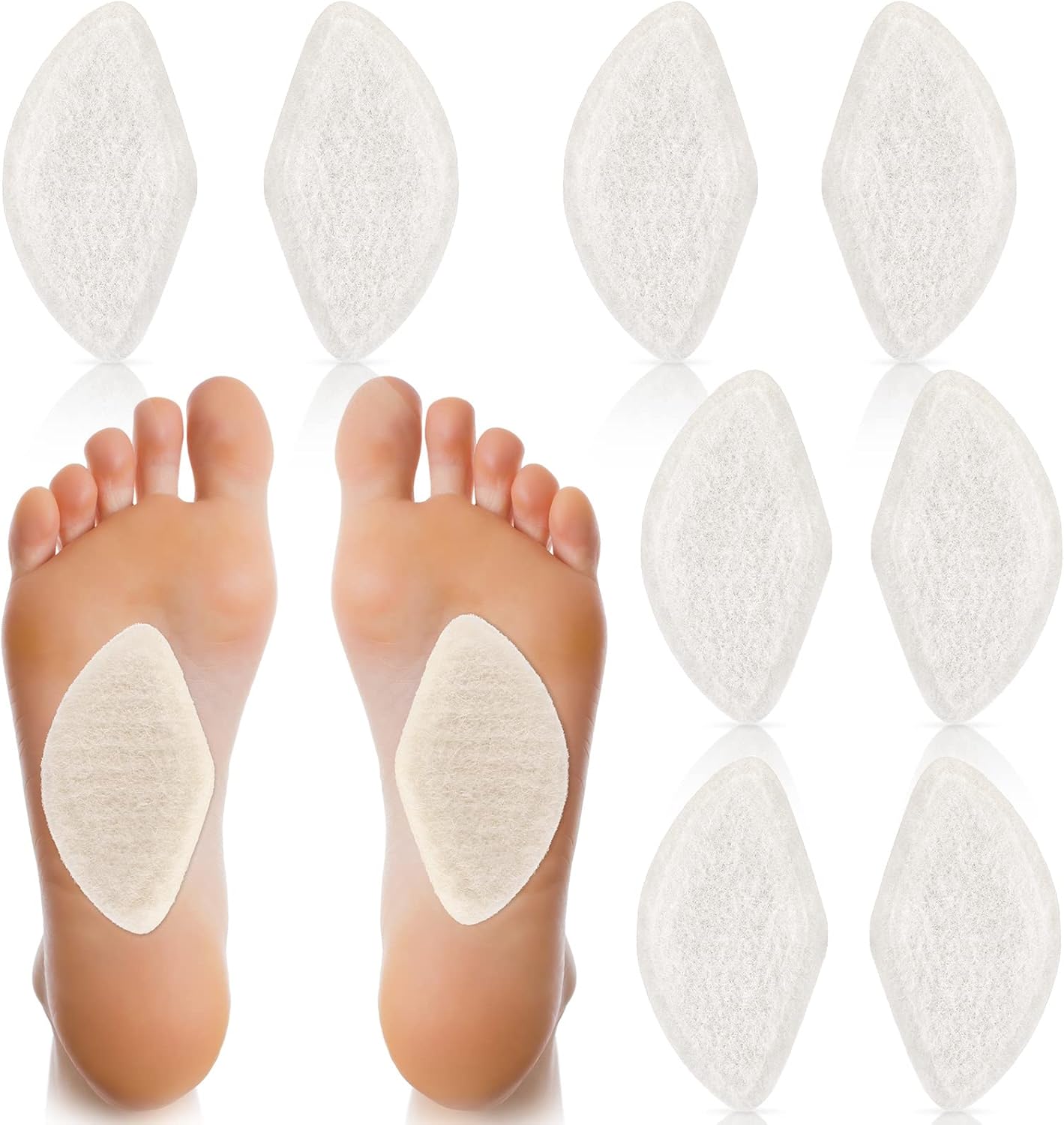Amazon.com: 4 Pairs Metatarsal Felt Feet Arch Support Pads Insert Pads ...