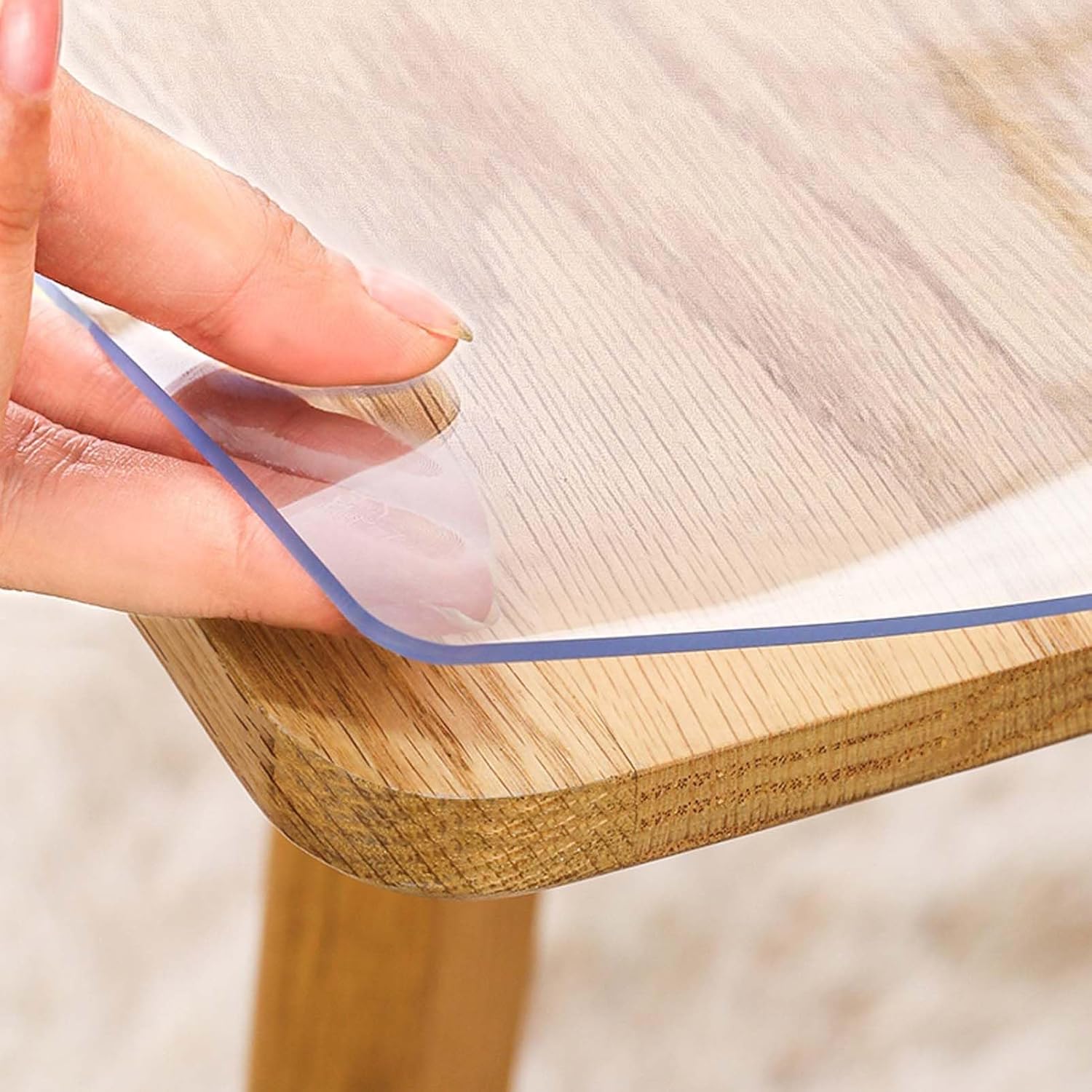 Clear Table Protector Cut to Size Home Transparent Table Cloth PVC Desk ...