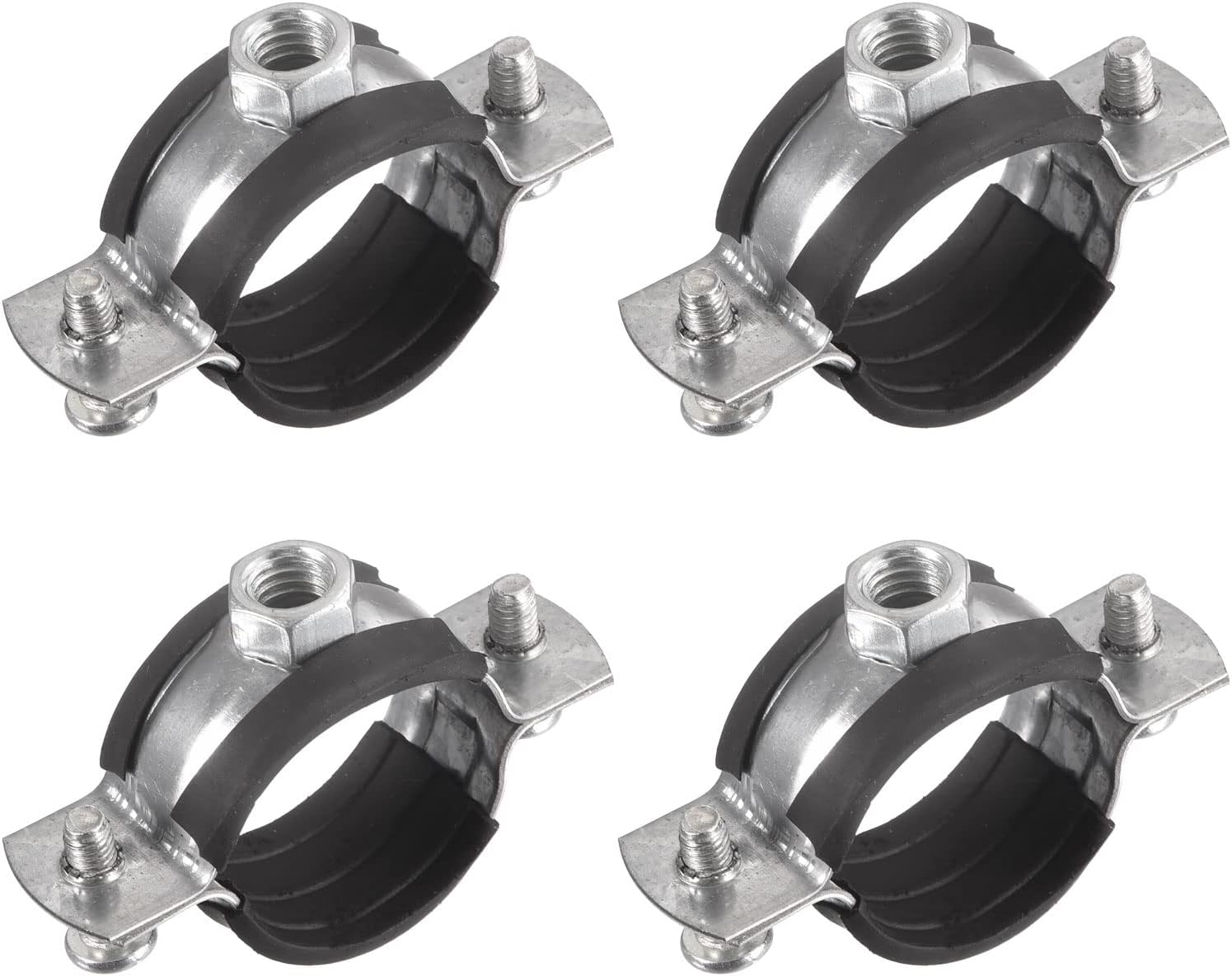 sourcing map 32mm Rigid Pipe Strap Clamps, Carbon Steel Pipe Bracket ...