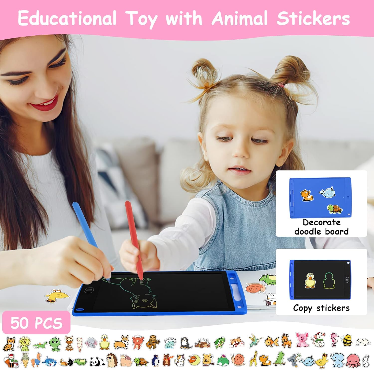 Buy 6 Pack LCD Writing Tablet for Kids, 8.5 Inch Colorful Erasable ...