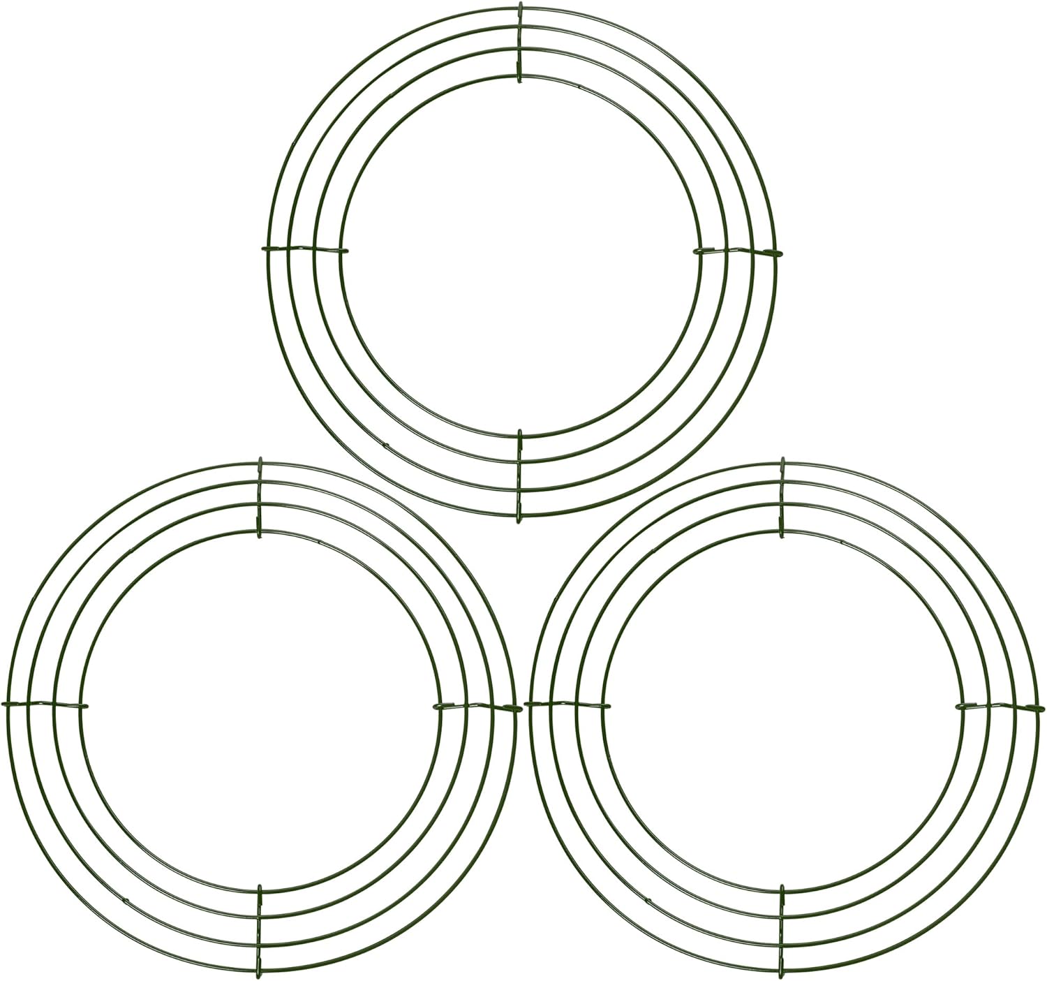 ZSYIULIA 3 Pack Large Christmas Wire Wreath Ring 16 inch Metal Wire ...