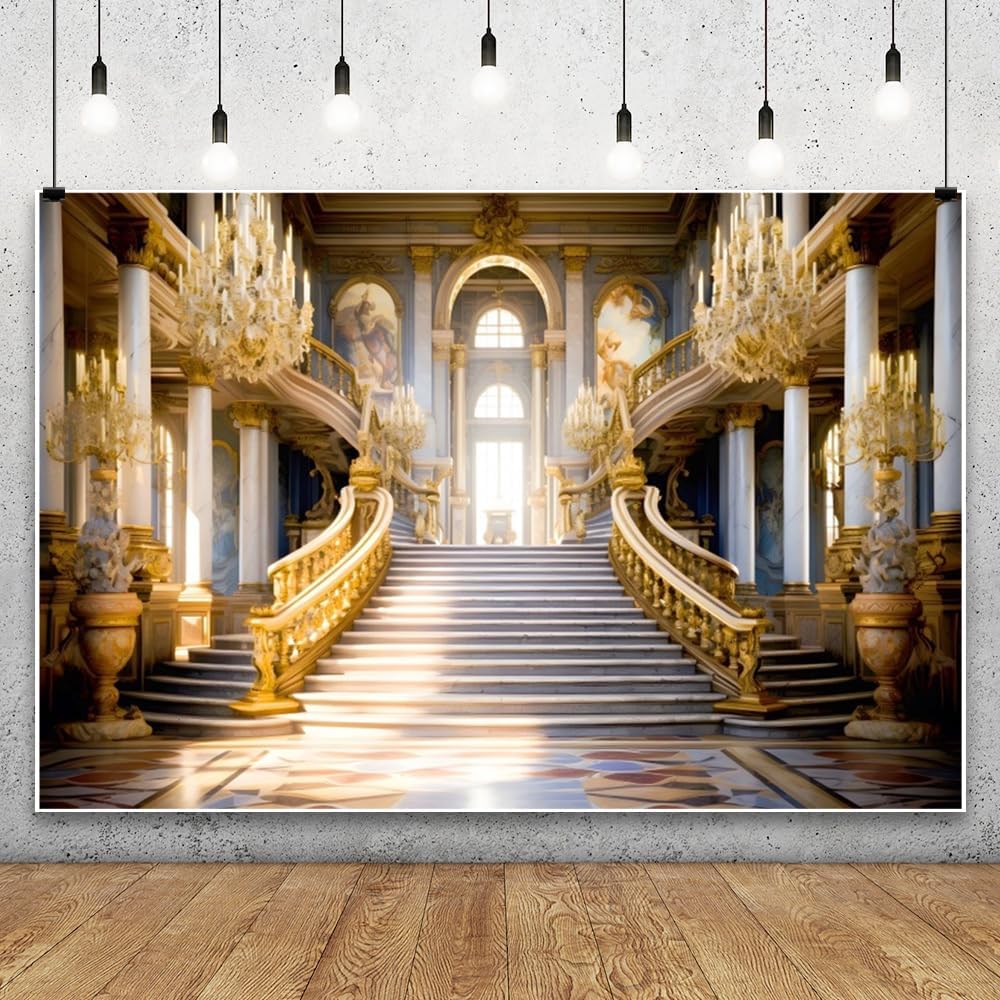 Amazon.com : Leowefowa 10x8ft Retro Luxury Palace Photography Backdrop ...