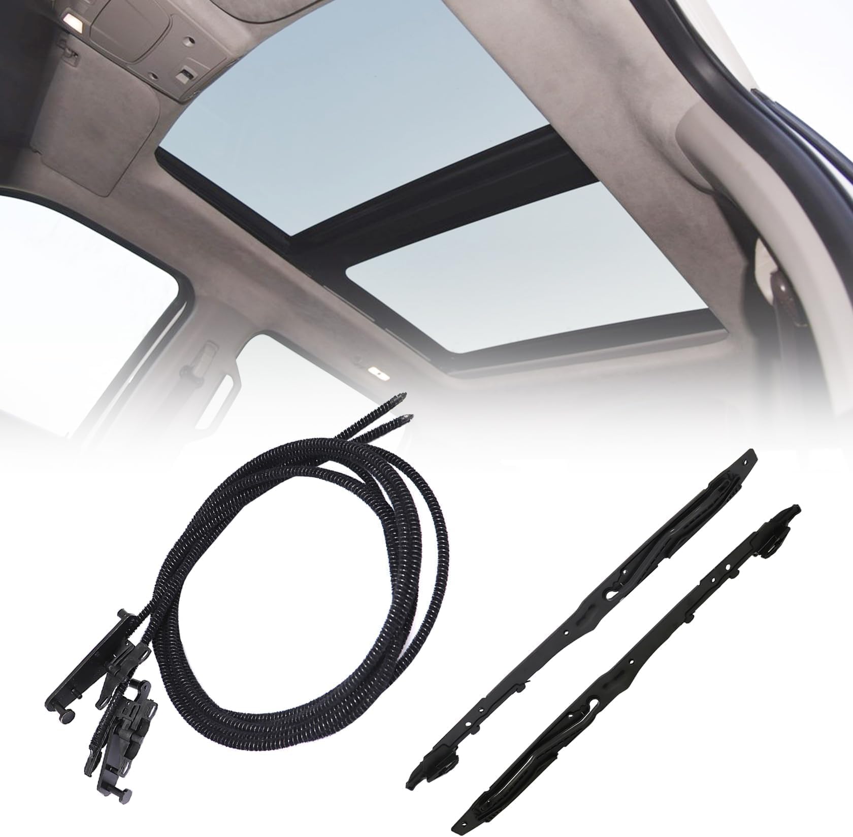 Amazon.com: FZJDSD Sunroof Glass Cables & Track Assembly Set Compatible ...