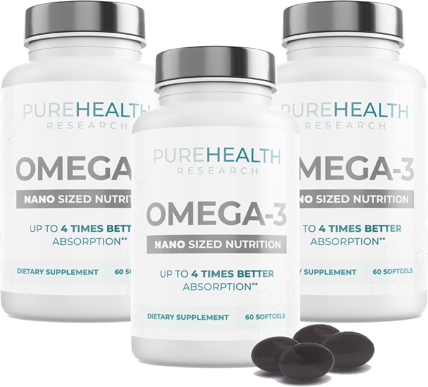 Amazon.com: PUREHEALTH RESEARCH Omega 3 Mini Softgels - Burpless Fish ...
