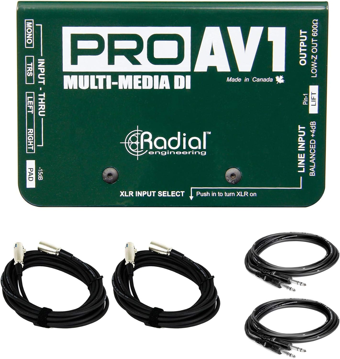 Amazon.com: Radial Engineering ProAV1 Bundle with 2 XLR & 2 TRS Cables ...