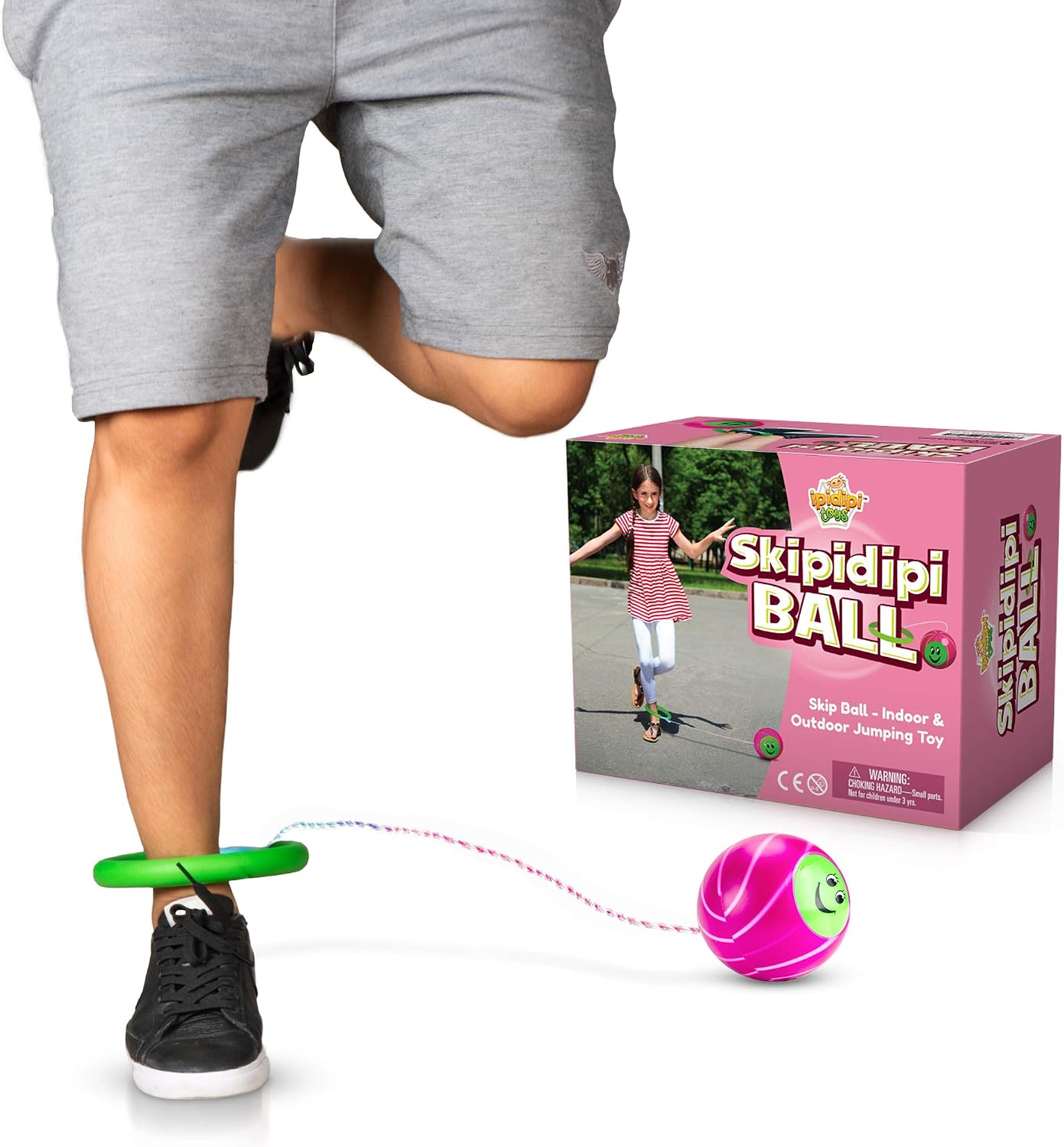 IPIDIPI TOYS Skip It Tobillero de juguete retro rosa Skipit Pelota de ...