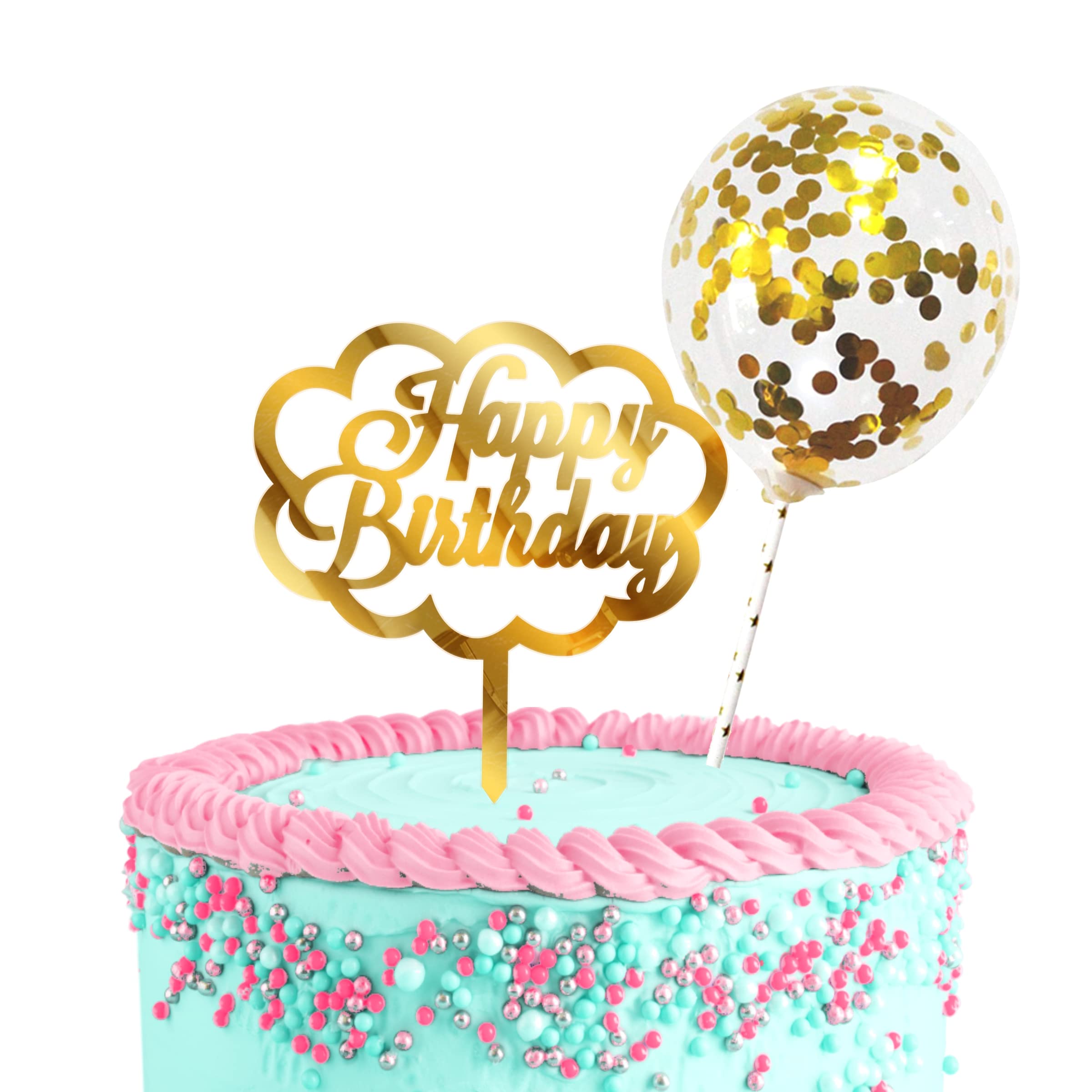 Buy INFISTYLE Cake Toppers Happy Birthday Cake Toppers Acrylic Topper ...