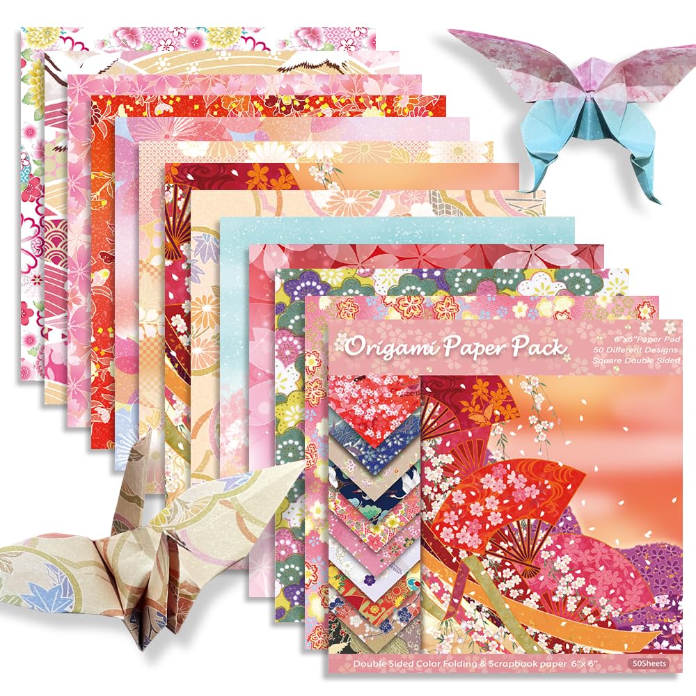 Snapklik.com : Square Origami Paper 6x6 Double Sided 50 Sheets 50 ...
