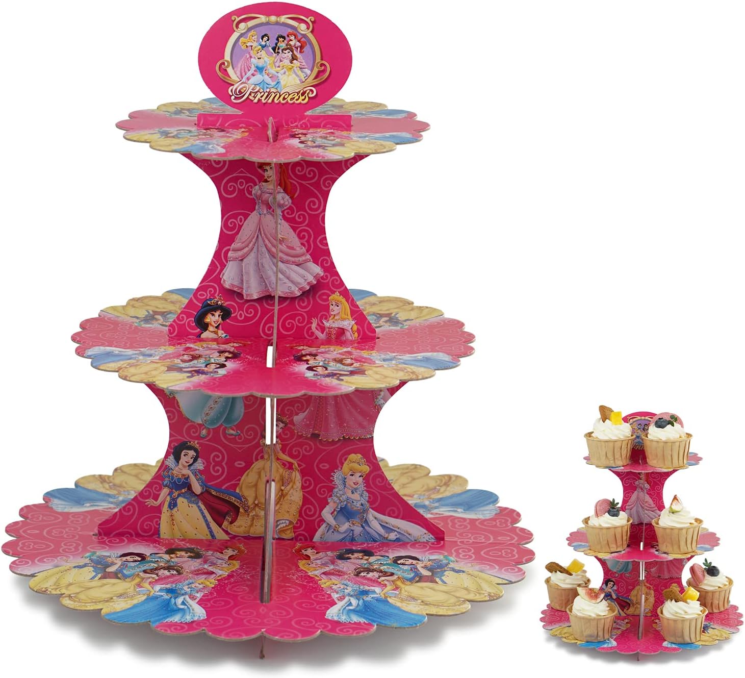 Amazon.com: 3 Tier Princess Cake Stand Princess Girls Birthday ...
