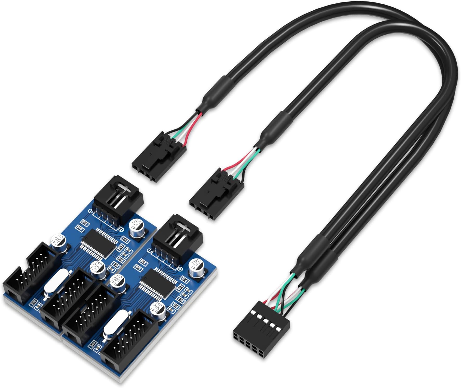 9Pin USB Header Splitter Male 1 to 4 Female Extension Cable Card for ...