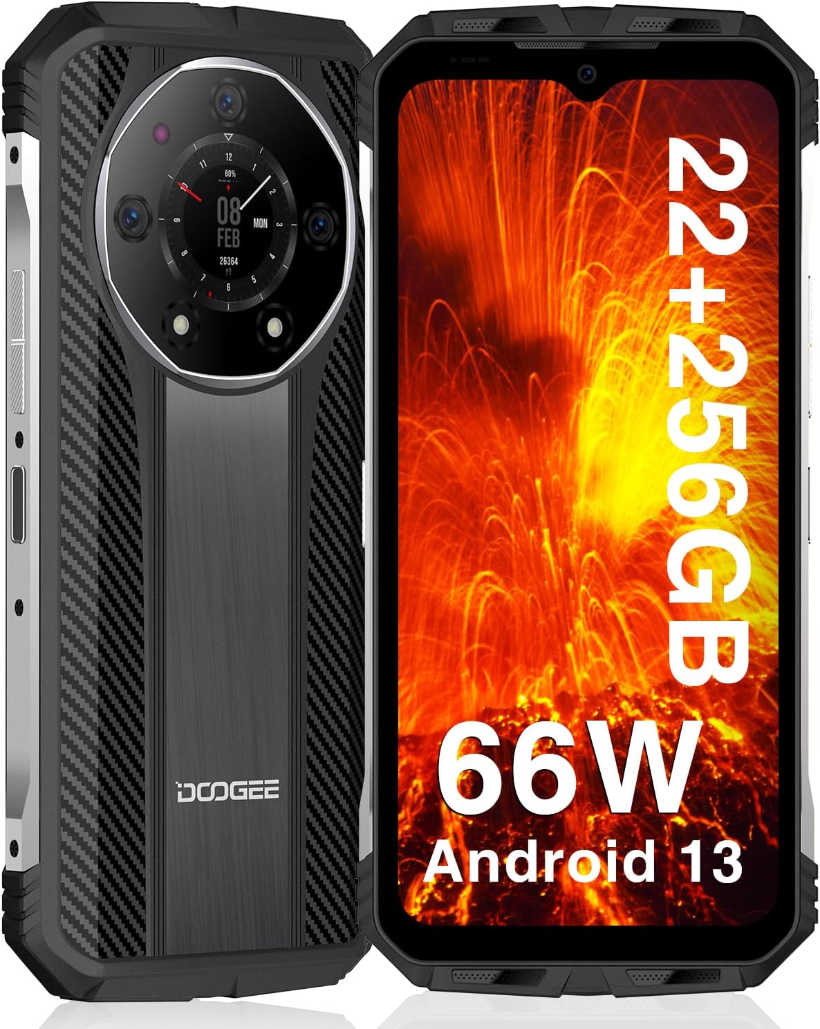 Amazon.com: DOOGEE S110 Rugged Smartphone Unlocked,22GB+256GB Helio G99 ...