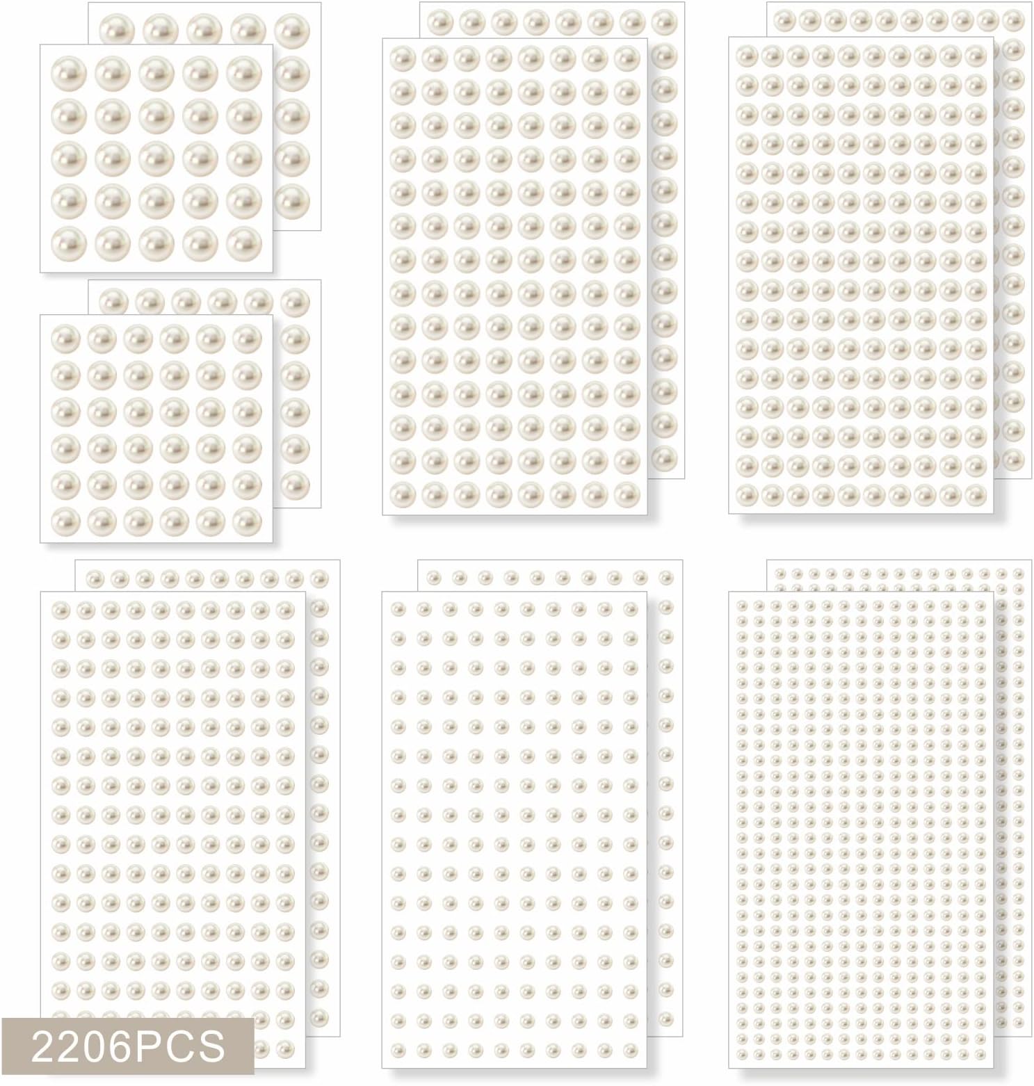 Amazon.com: LJY 1200 Pieces Acrylic Rhinestone Pearl Stickers Sheets ...