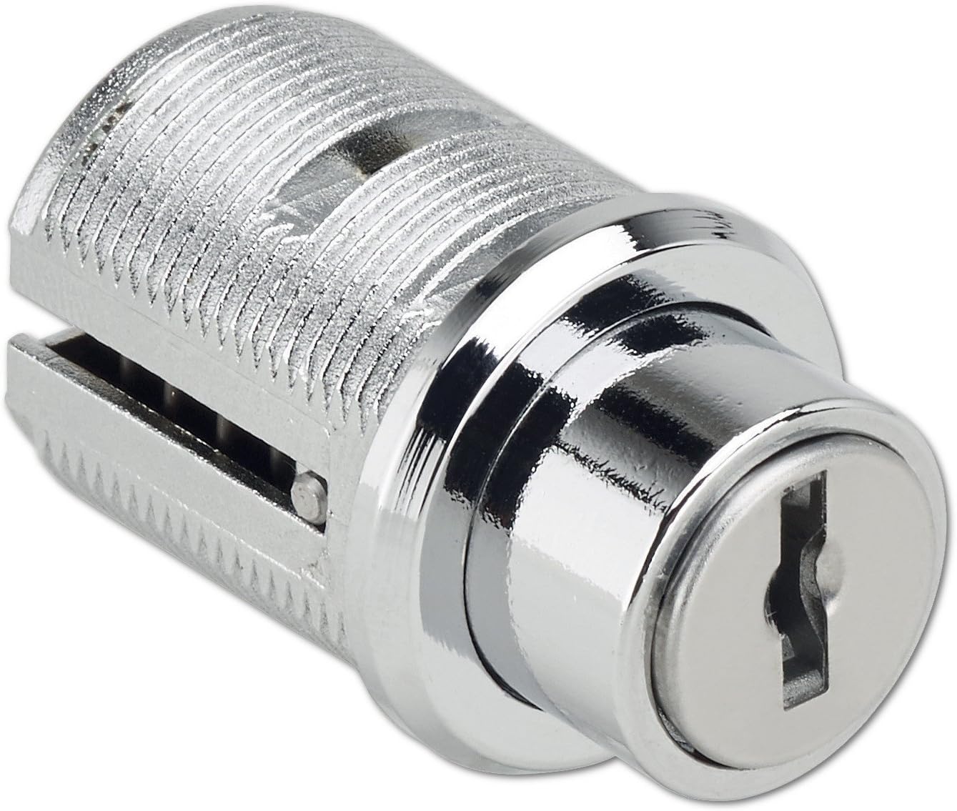 RONIS 14800 Round Furniture Push Pin Lock - 22.5mm Chrome Plated Keyed ...