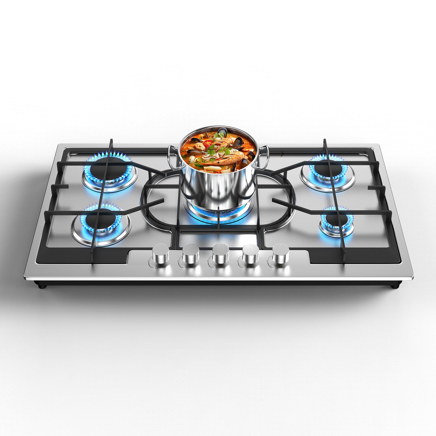 Snapklik.com : VBGK Gas Cooktop 5 Burners, NG/LPG Dual Fuel Convertible ...