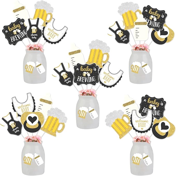 Amazon.com: JOYMEMO 24 Pieces A Baby is Brewing Centerpiece Sticks ...
