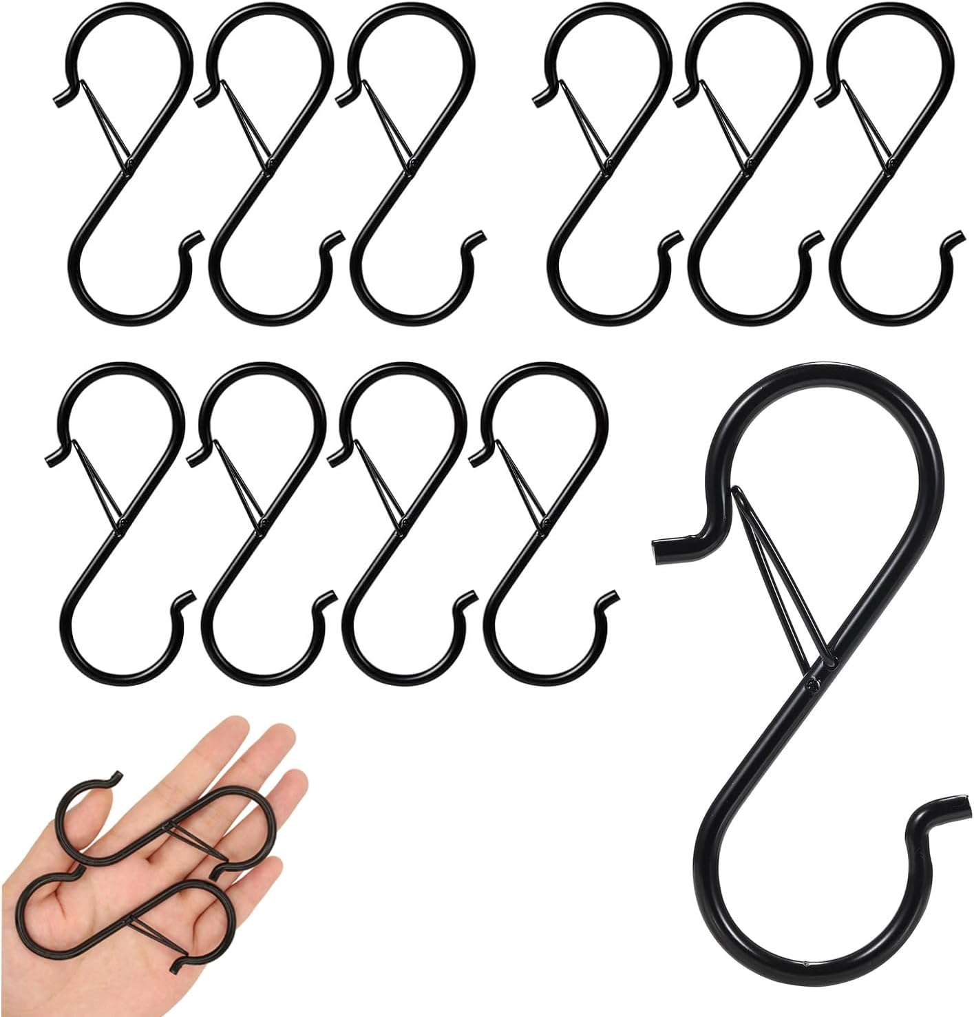 ACMETOP S Hooks, 12 Pack Aluminum S Shaped Hooks, Matte Finish S Hooks ...