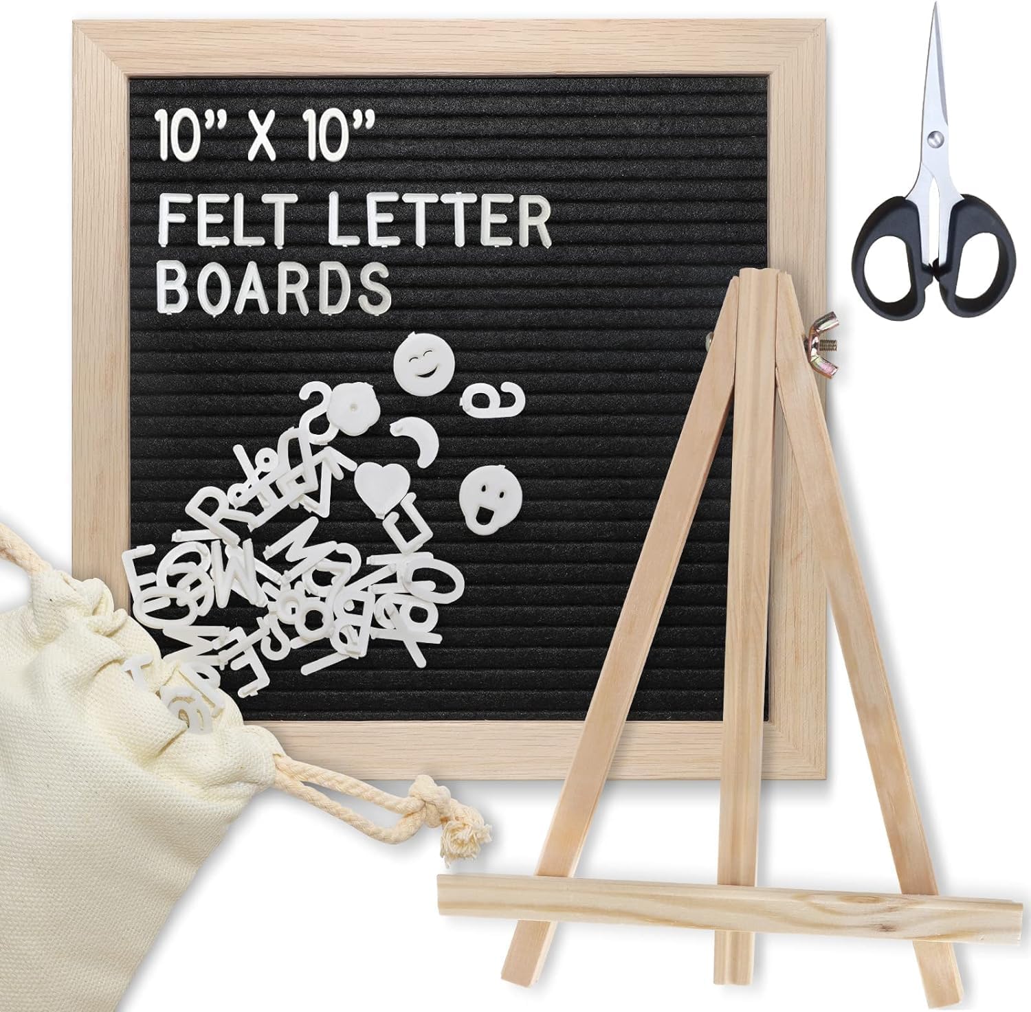 Newzueby Letter Board, 10x10 Inches Felt Letter Board,Pre Cut & Sorted ...