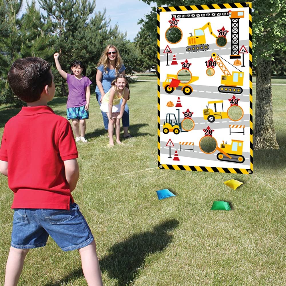 Truck Toss Game Banner with 4 Bean Bags ，Indoor Outdoor Excavator ...