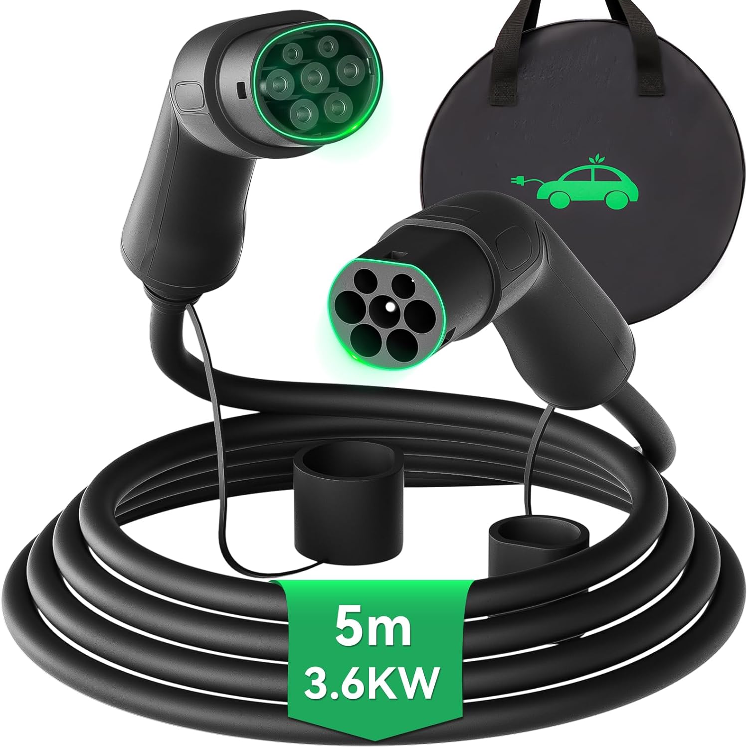 MCEVKELN Typ 2 Ladekabel 3.6KW 5M - Ladekabel Elektroauto Typ 2 für E Auto EV/PHEV - Mode 3 ...