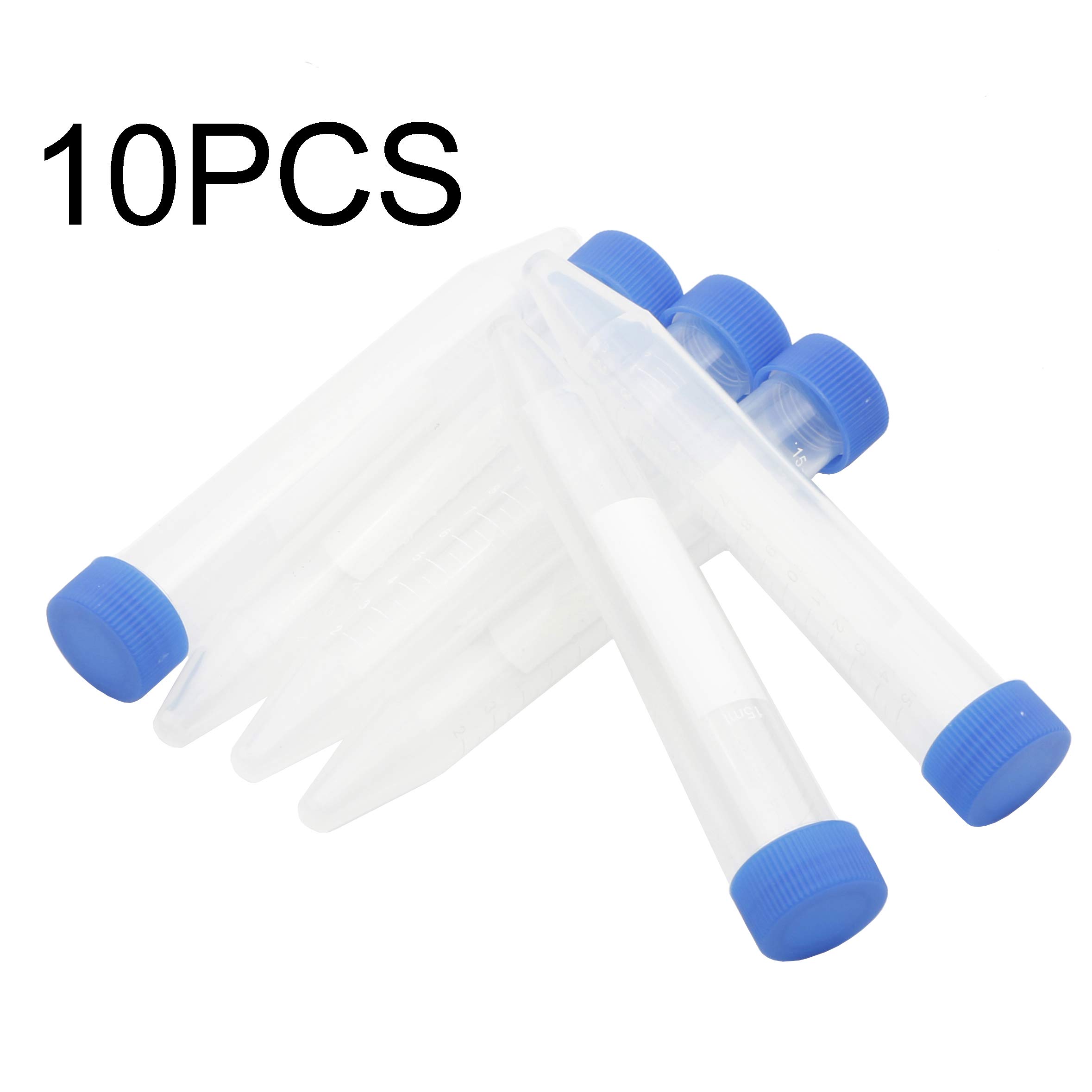 JIUWU 10 Pack Plastic Graduated Centrifuge Tube Bottom TipTest Vials ...