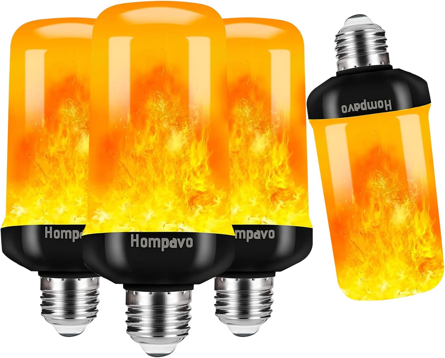 LED Flame Effect Light Bulb, 3 Modes Flame Light Bulbs, E12 Base Fire ...