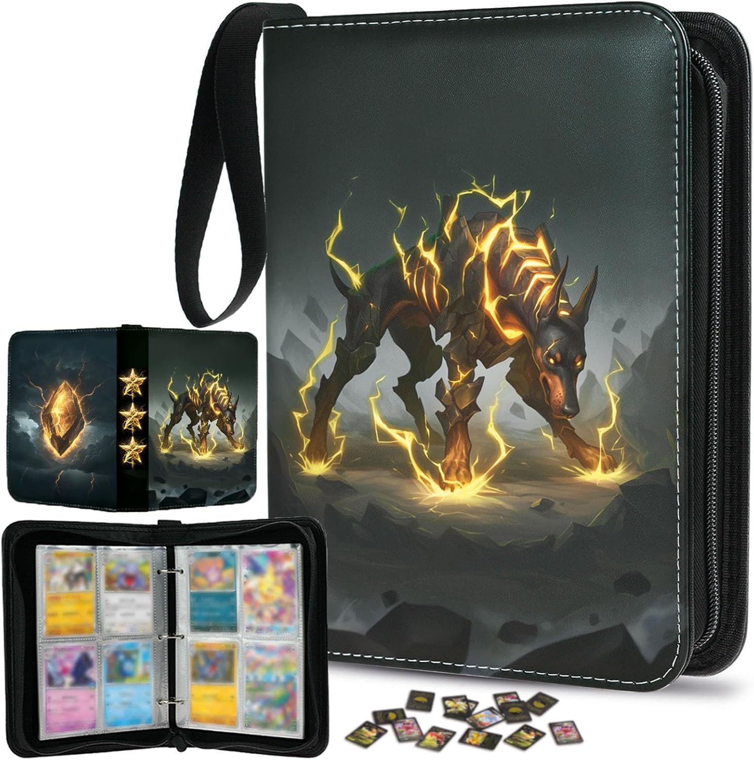 Amazon.com: 4 Pocket Card Binder, Trading Card Binder Fits 400 Cards ...