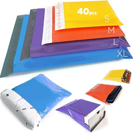 Coloured Plastic Shipping Envelopes, Shipping Bags, Vinted Parcel ...