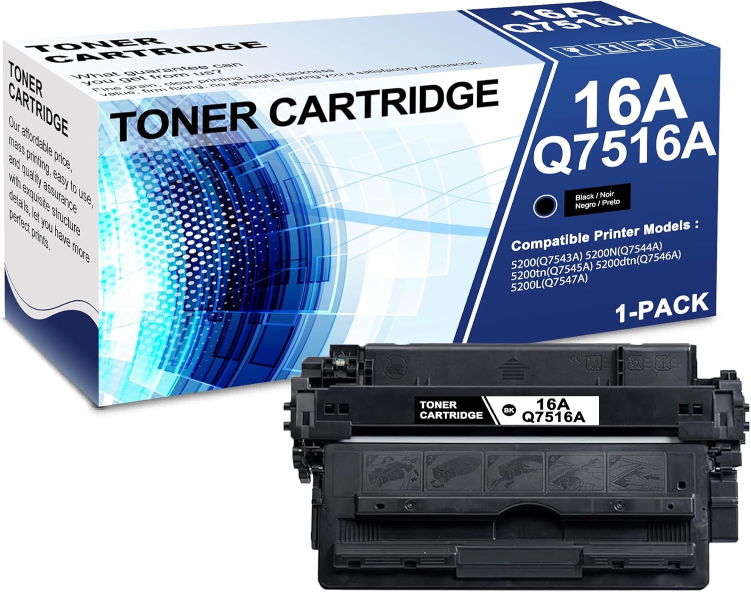 Amazon.com: 1 Pack 16A Q7516A Black Toner Cartridge Whit Chip 16A ...