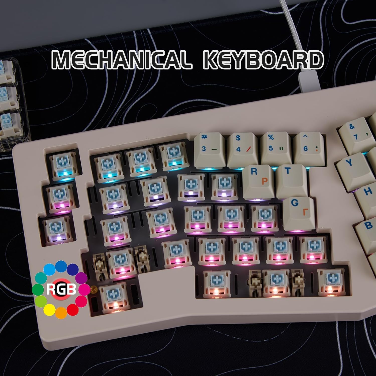 CIDOO ABM066 Alice Keyboard Teclado mecánico intercambiable en caliente ...