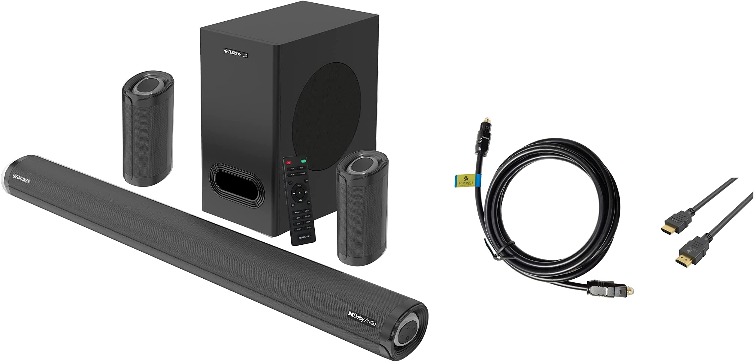 ZEBRONICS Zeb-Juke BAR 9500WS PRO Dolby 5.1 soundbar,Black & OC150 ...