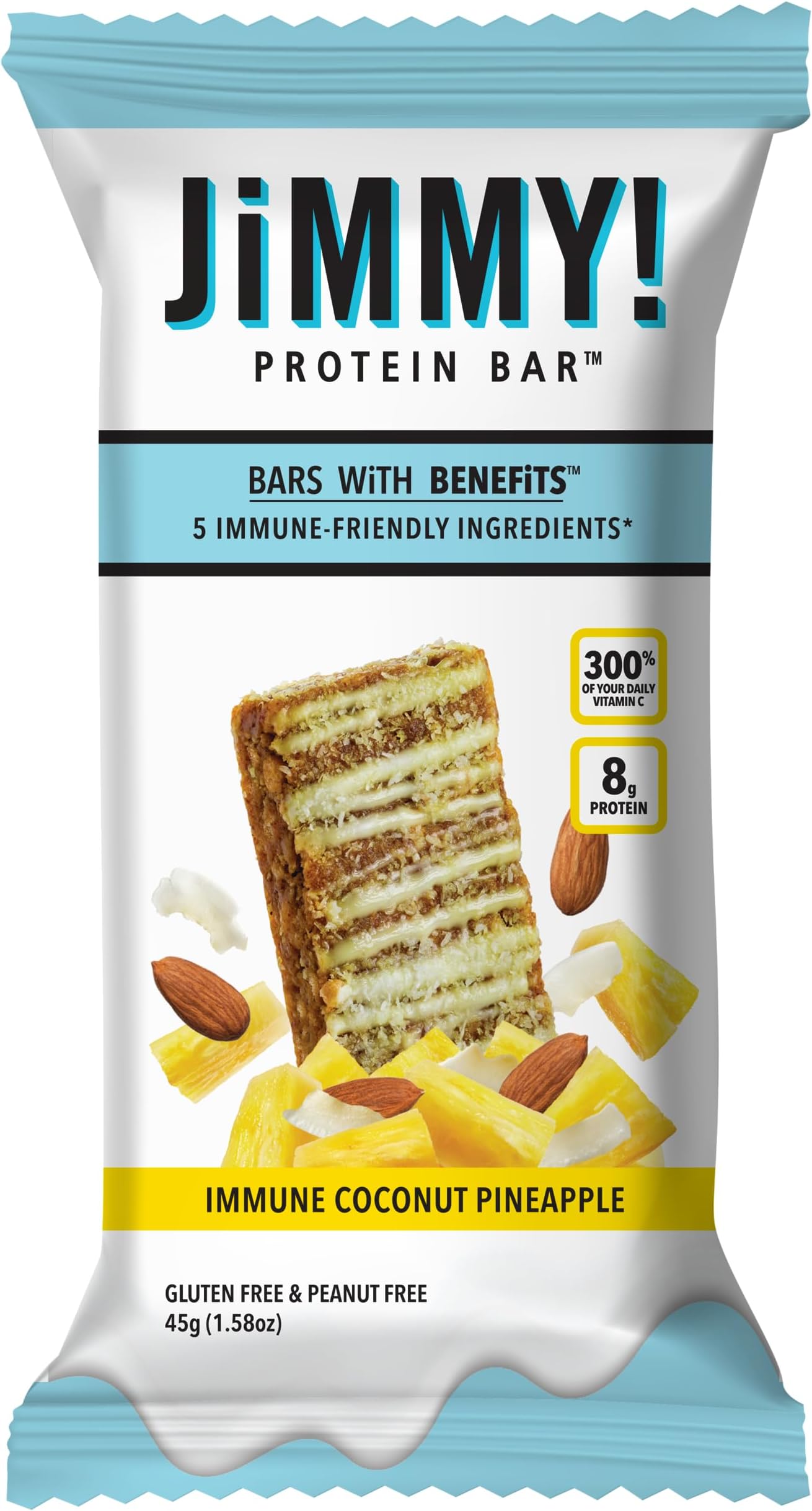 Amazon.com : JiMMY'S! Functional Immune Protein Bar - Coconut Pineapple ...
