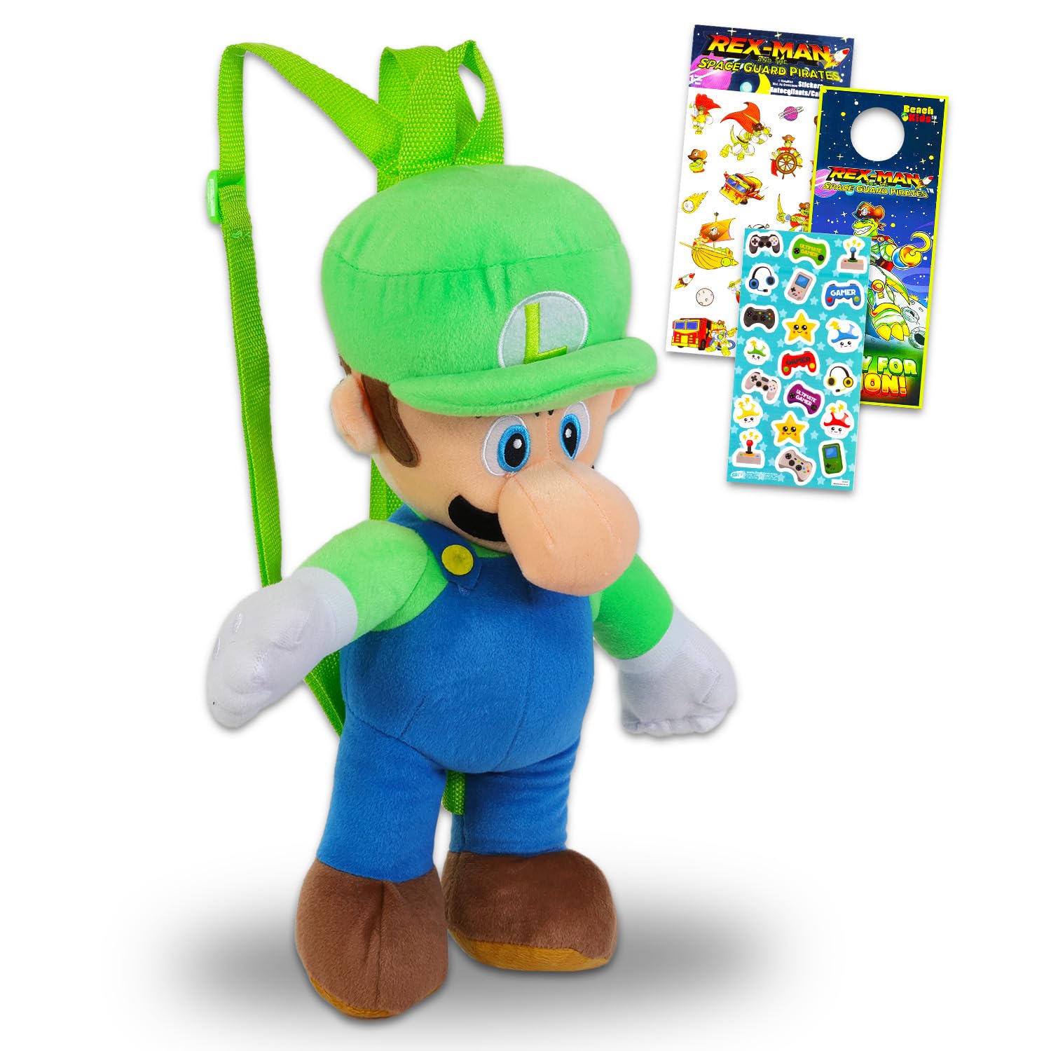 Amazon.com: Super Mario Bros Luigi Plushie Set - Bundle with 17" Luigi ...