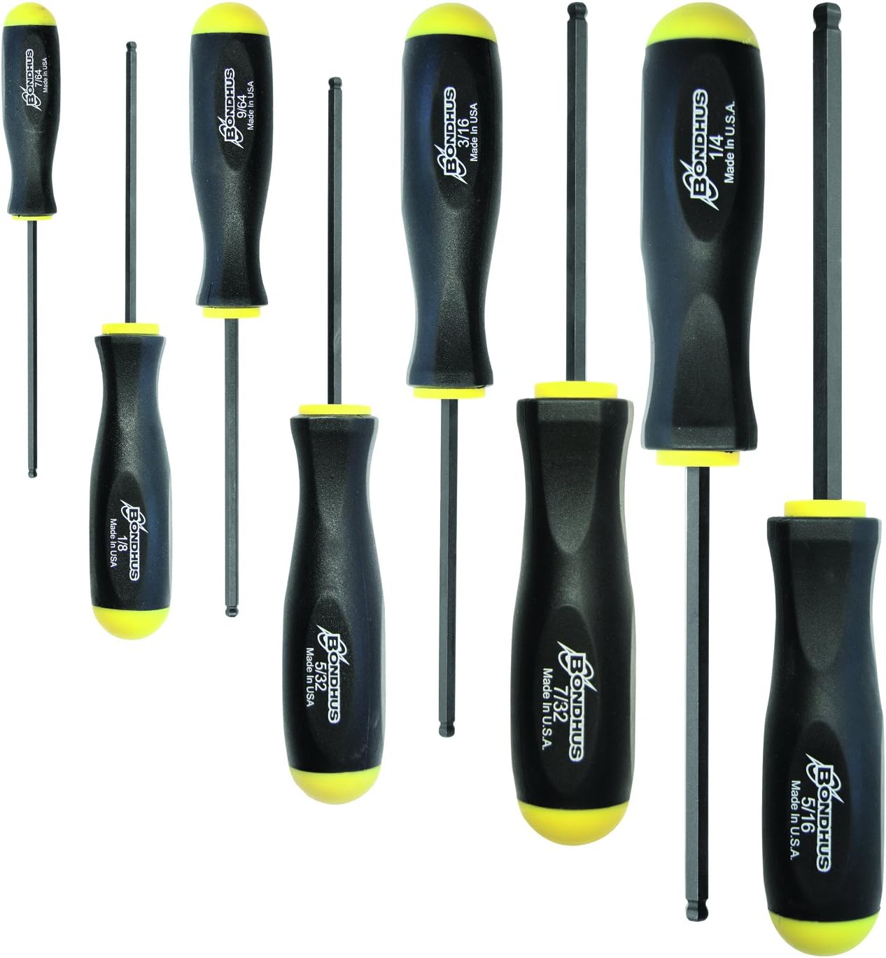 Bondhus 10633 Set of 8 Balldriver Screwdrivers, ProGuard Finish, sizes ...