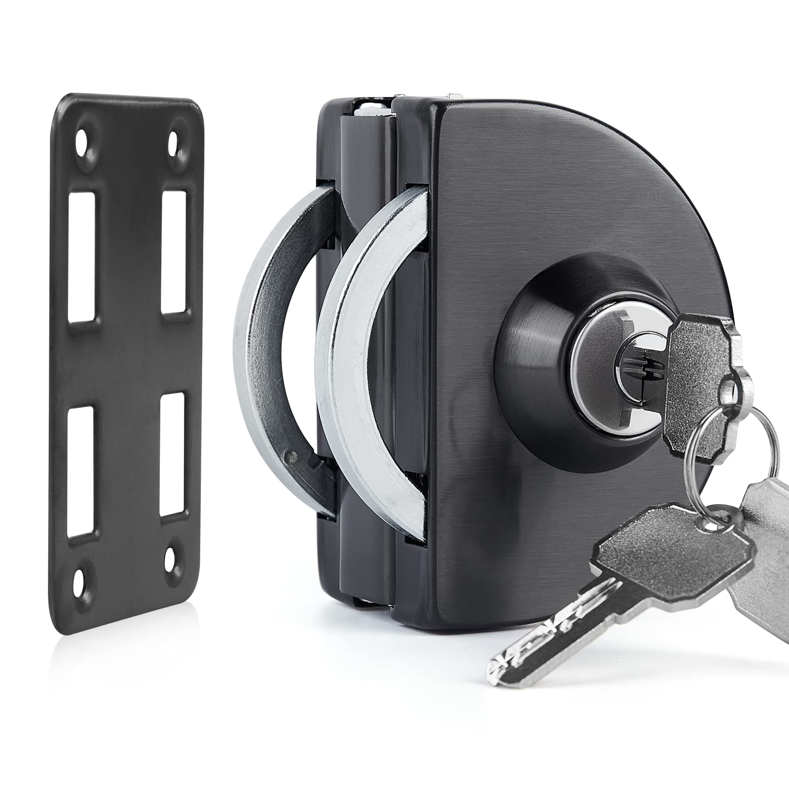 Amazon.com: Ranbo Double Sided Swinging Glass Door Lock No Drill 304 ...