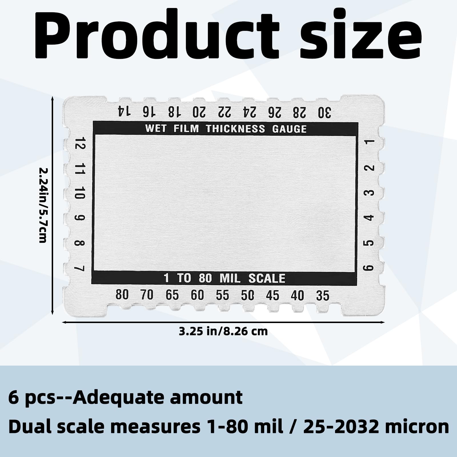 Snapklik.com : Kanayu Dual Scale Wet Film Thickness Gauge Comb 1-80 Mil ...