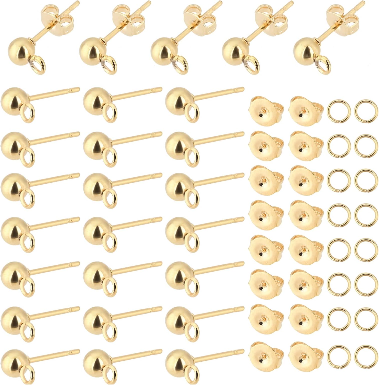 Amazon.com: Tongcloud 100pcs Hypoallergenic Earring Posts Stud Earrings ...