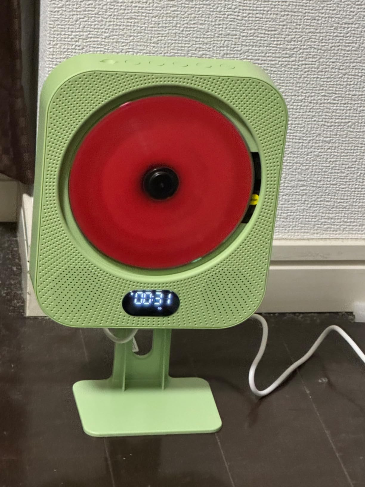 Amazon.co.jp: Renebo パープルの卓上CDプレーヤー 可愛い多機能CDプレーヤー 小型有線で壁掛け可能 FMラジオ搭載ブルー ...