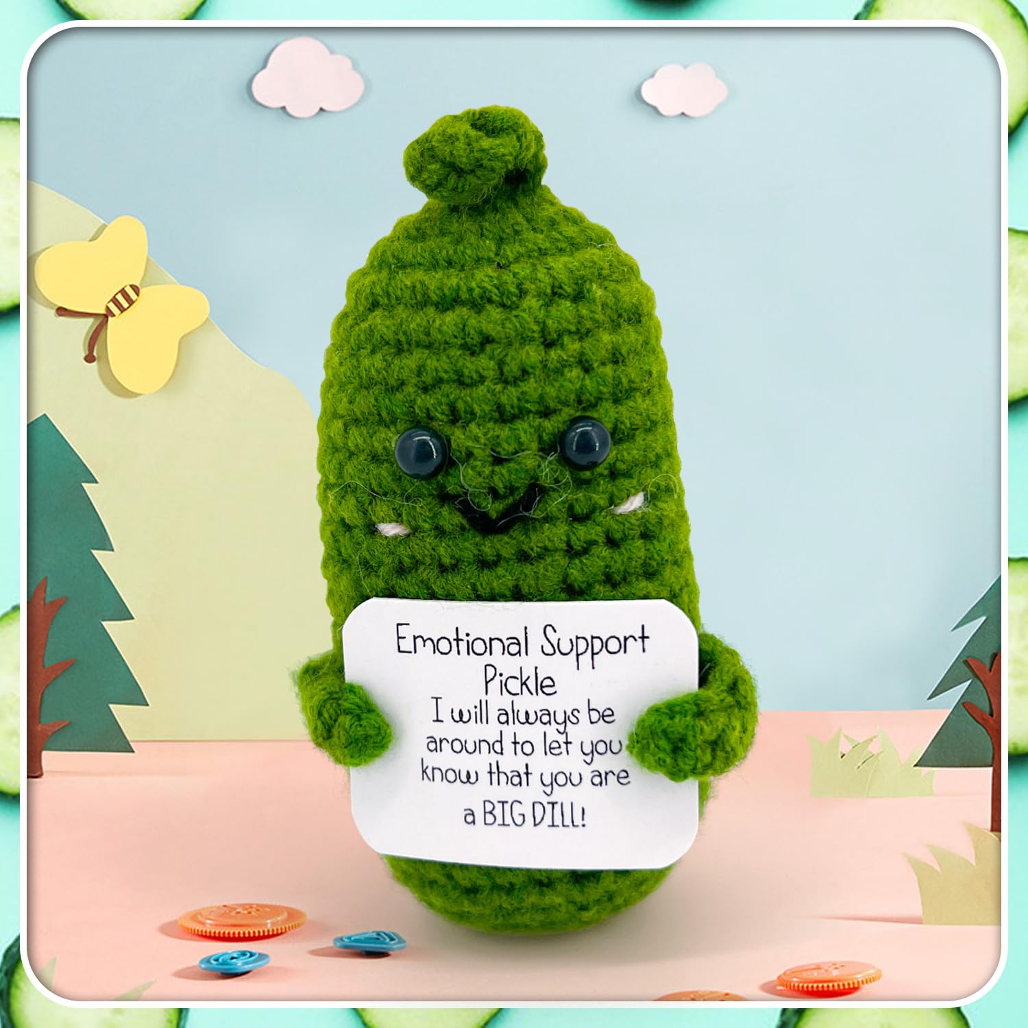 Hug In A Pocket Funny Cute Wool Knitting Doll Positive Card - Temu ...