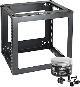 Amazon.com: RIVECO 6U Vertical Mount Wall Rack 19” 4 Post Open Frame ...