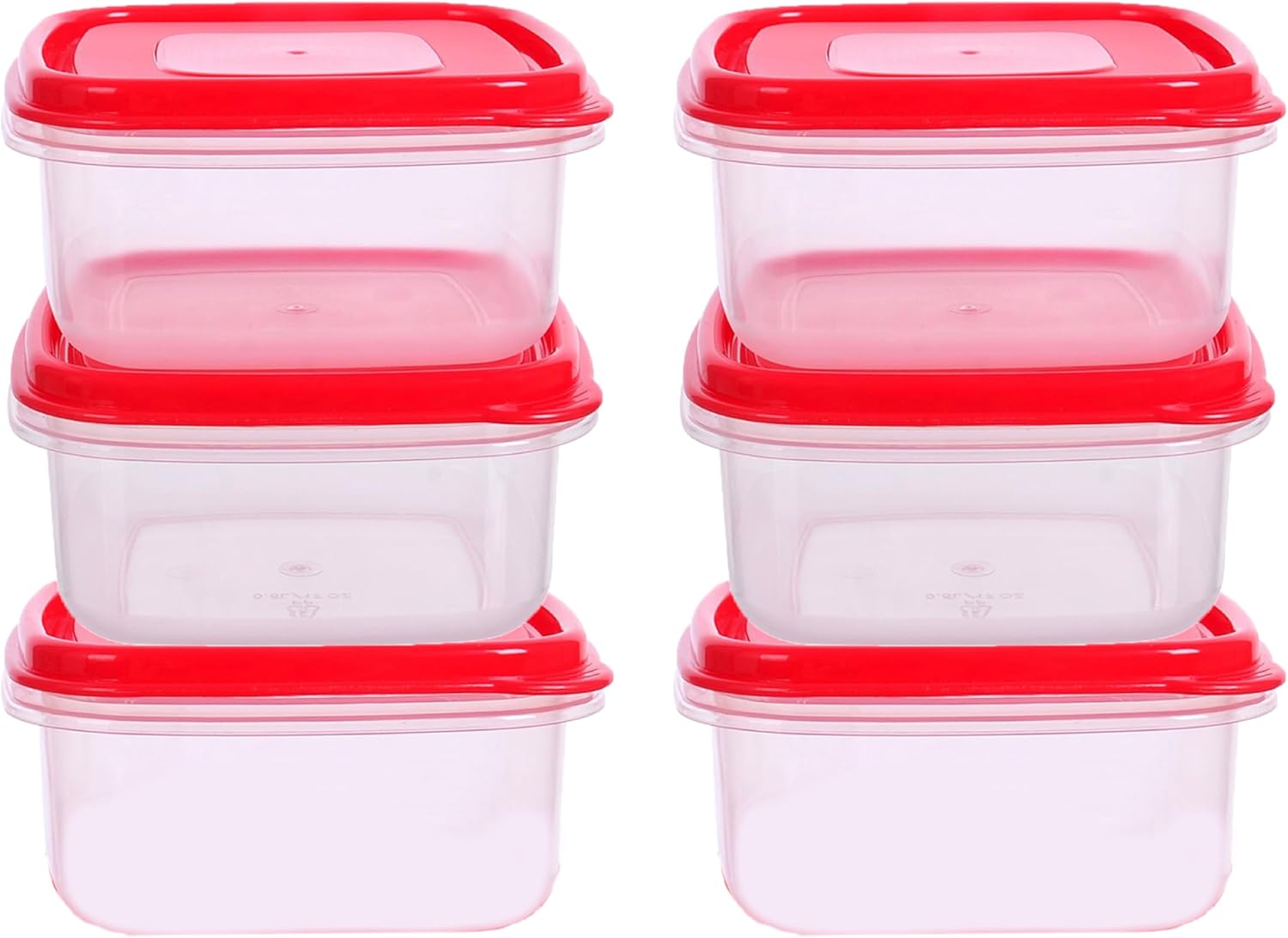 HOMESHOPA Plastic Food Storage Containers, 6 Pack 500ml Square Clear ...