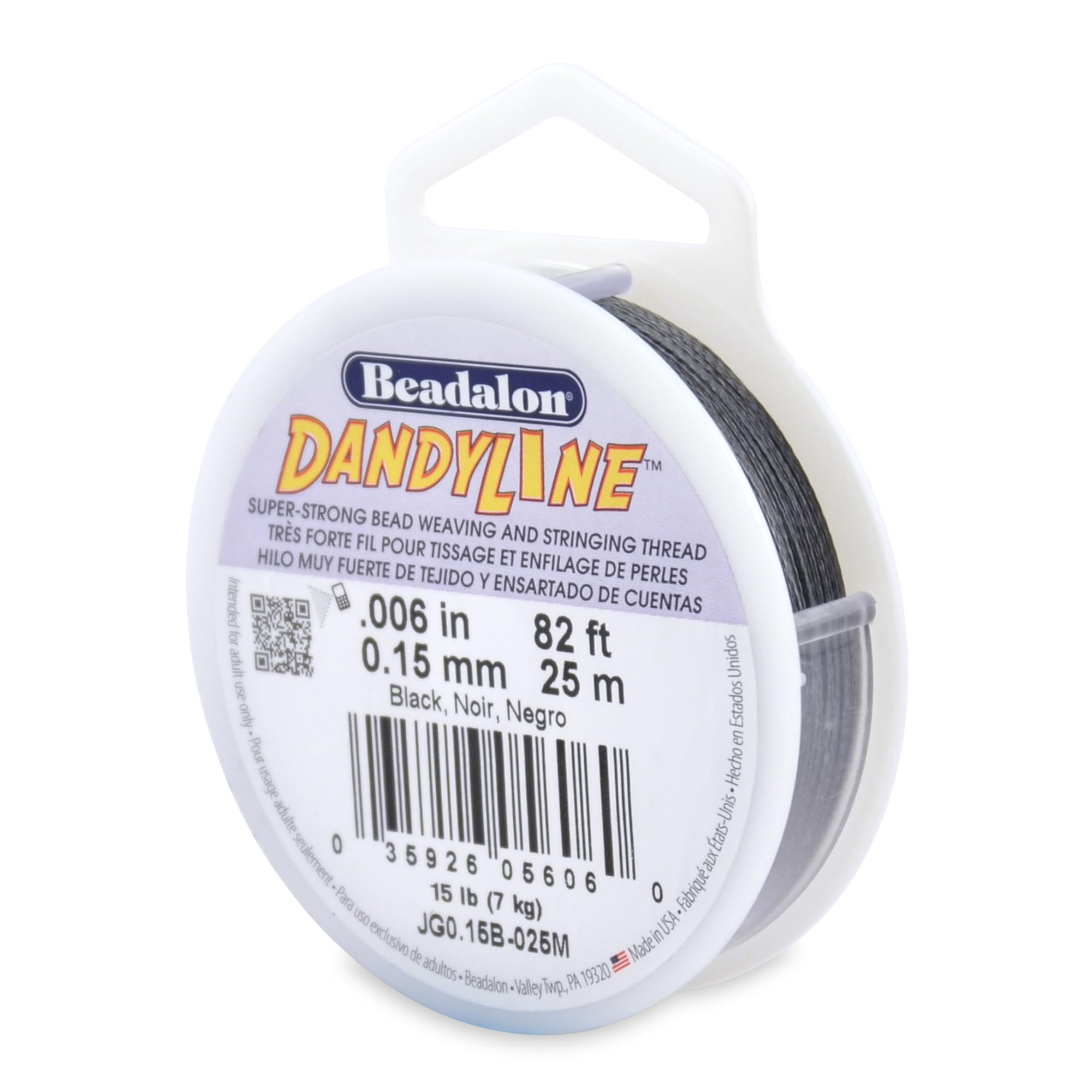 Amazon.com: Beadalon Dandyline Bead Weaving & Stringing Thread, 0.15 mm ...