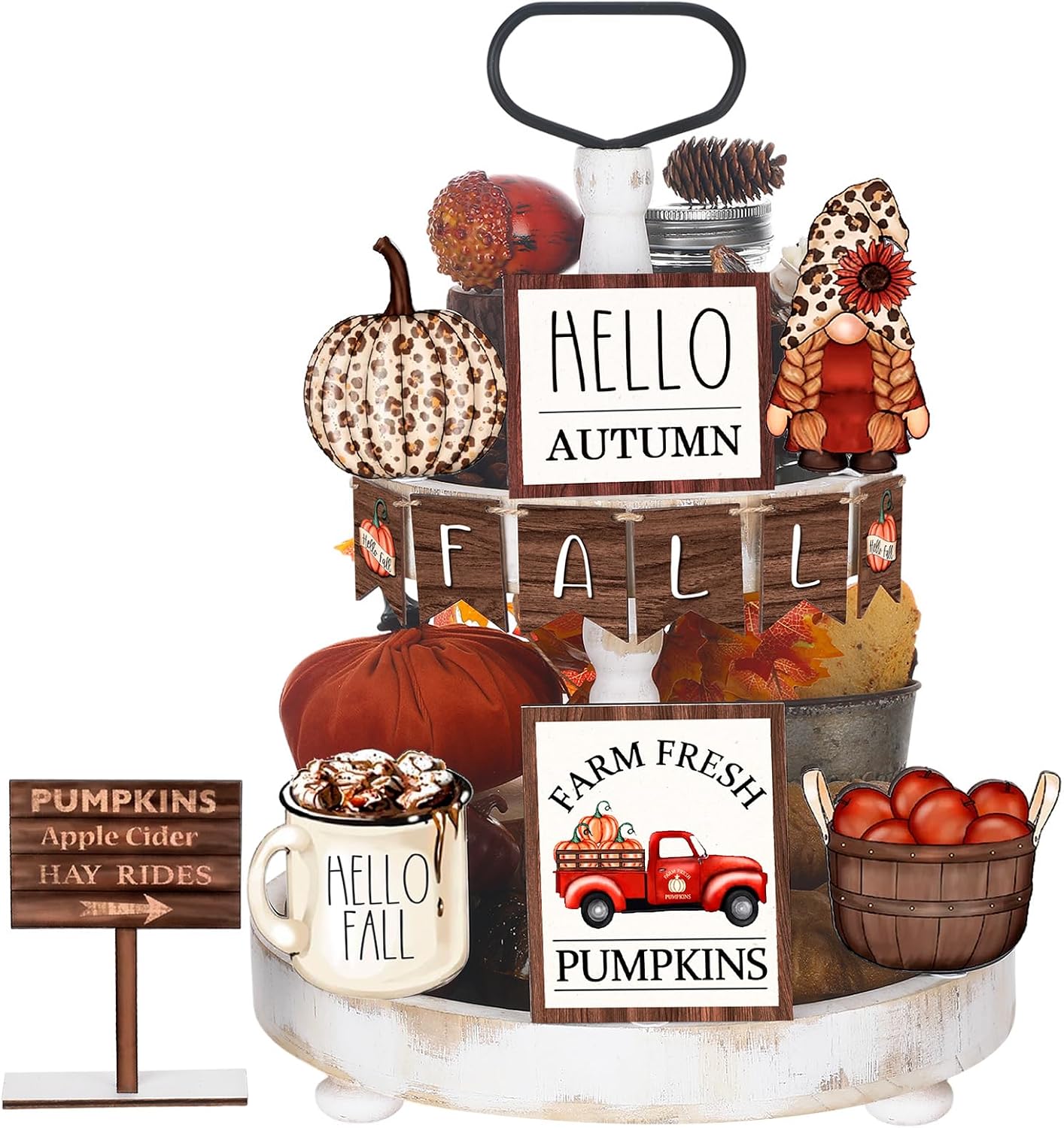 Amazon.com: FairySandy 13 Pcs Fall Tiered Tray Decor Set Thanksgiving ...