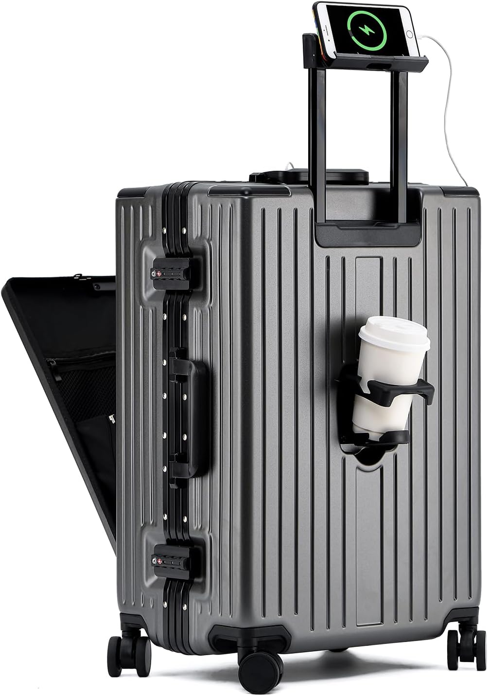 Amazon.com | YUNASAY Aluminium Frame Carry on Luggage with Spinner ...