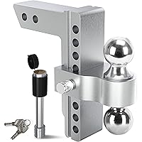 YITAMOTOR Adjustable Trailer Hitch Ball Mount w/Double Pin Key Locks