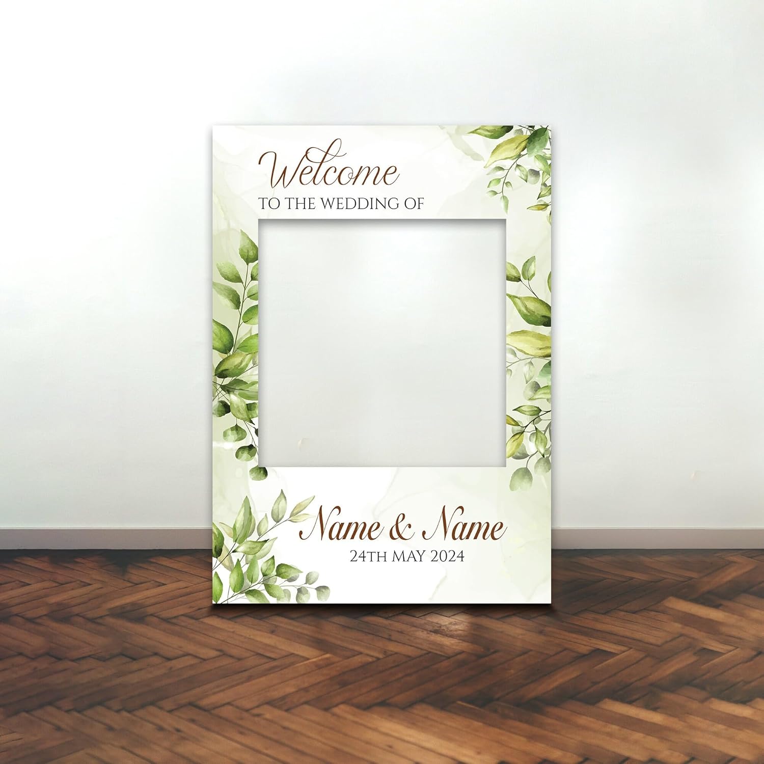 WEDDING SELFIE FRAME Personalised Floral Couple Name Selfie Frame Props ...